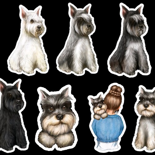 Miniature Schnauzer Stickers Set of 24 Stickers Waterproof - Etsy