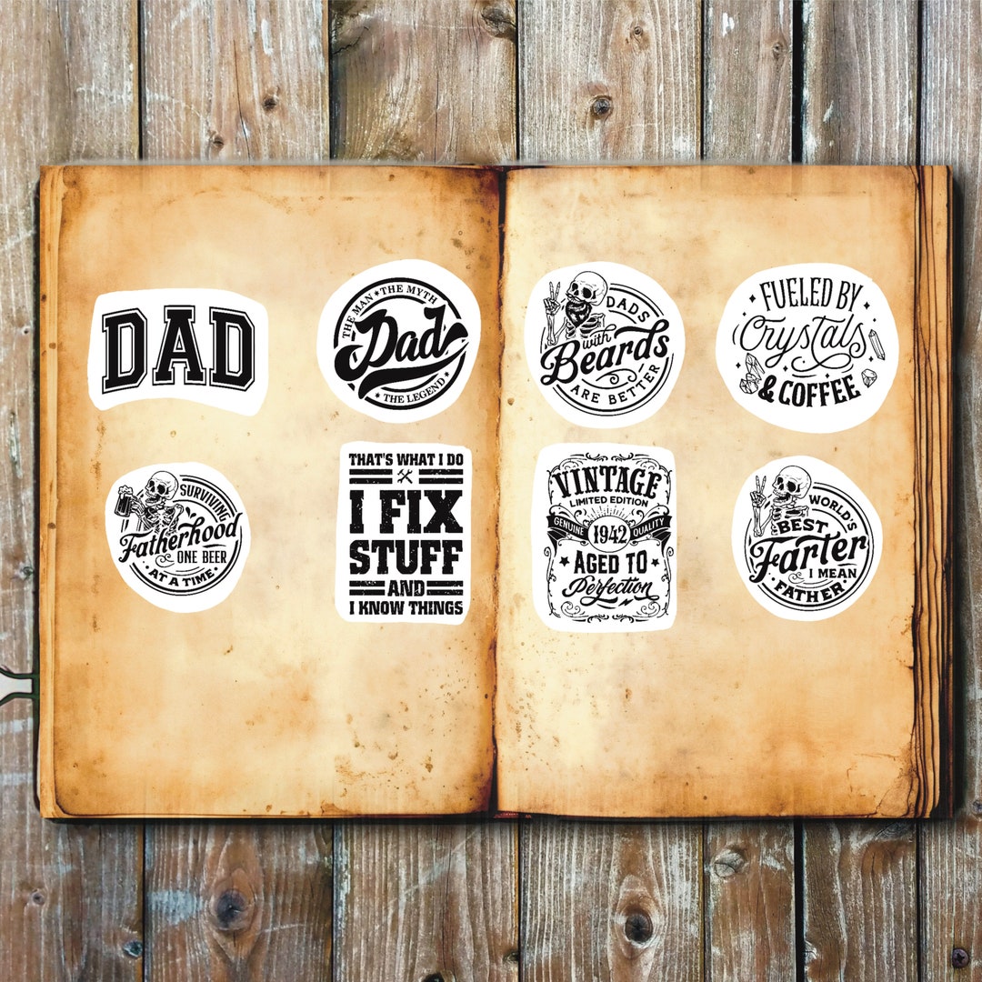 Dad Sayings Stickers, Set of 16 Stickers, Journal Sticker, Die Cut ...