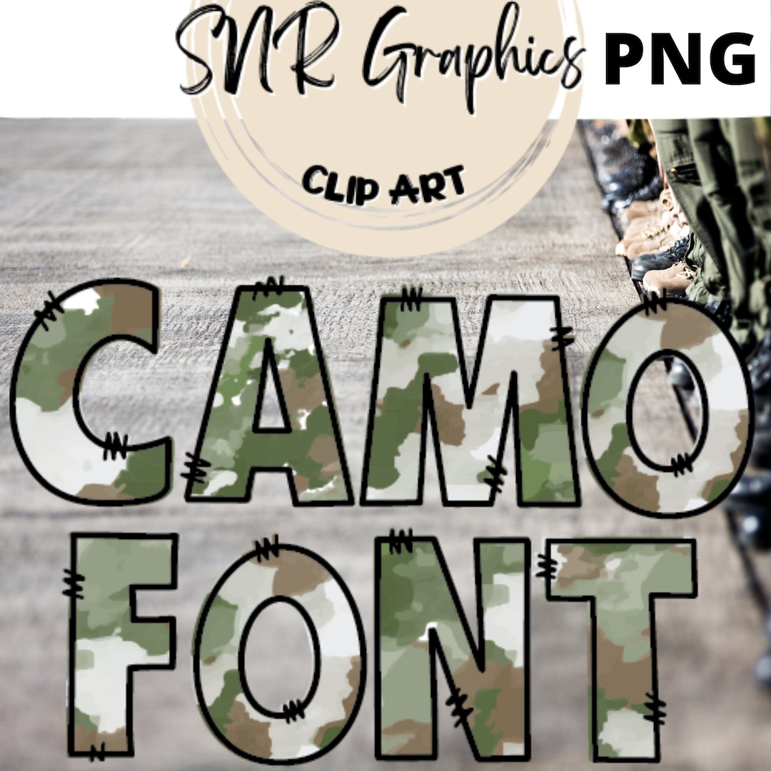 Camo Doodle Letters PNG With Doodle Outline, Army Font SVG, Clipart ...