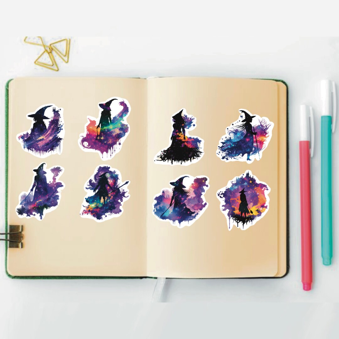 Galaxy Witch Stickers, Set of 24 Stickers, Sticker, Die Cut Sticker ...