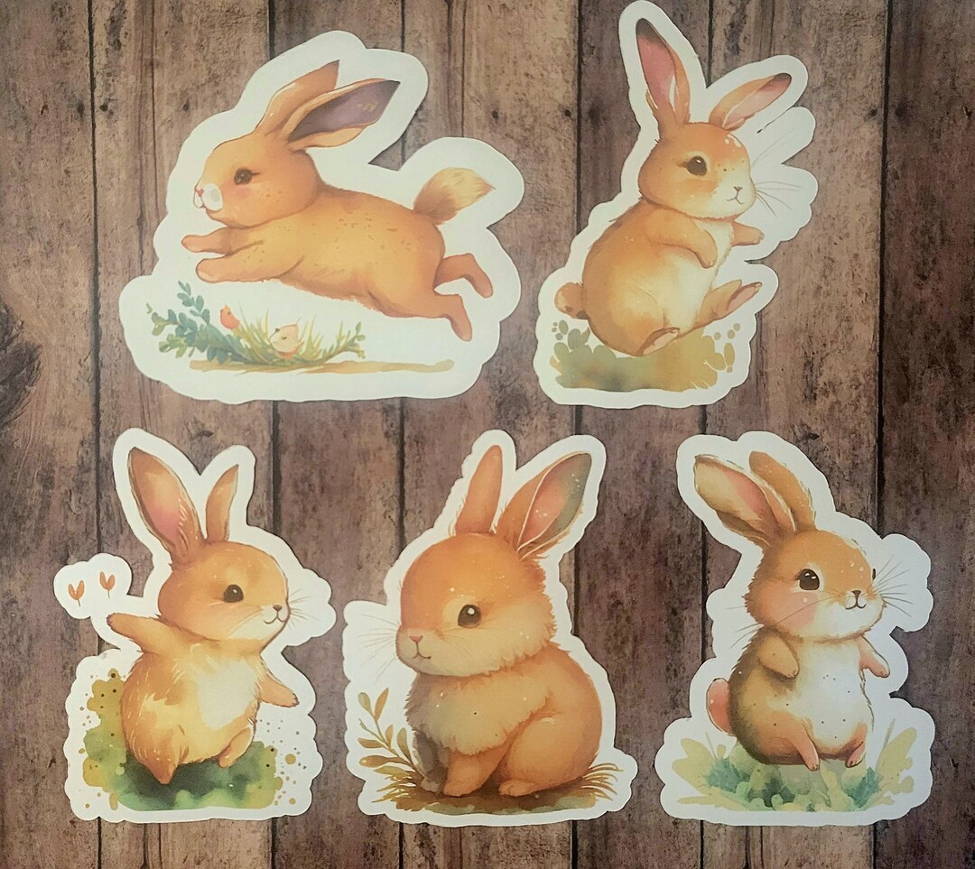 Bunnies, Set of 20 Stickers, Sticker, Journal Sticker, Scrapbook ...