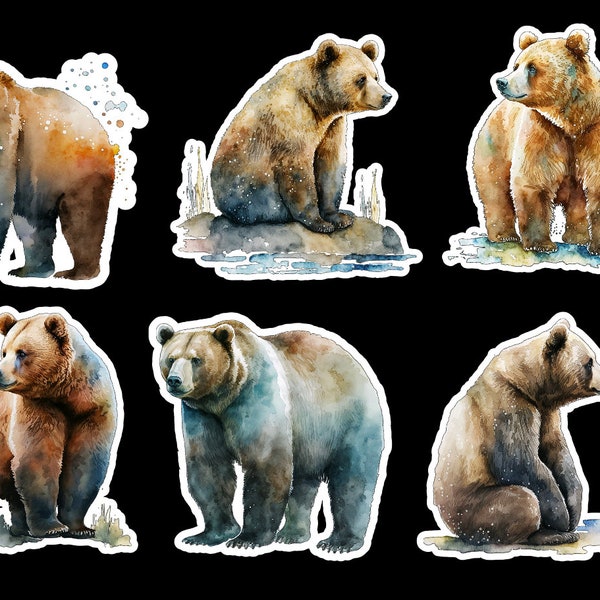 Sheet of Black Bear Stickers - Etsy