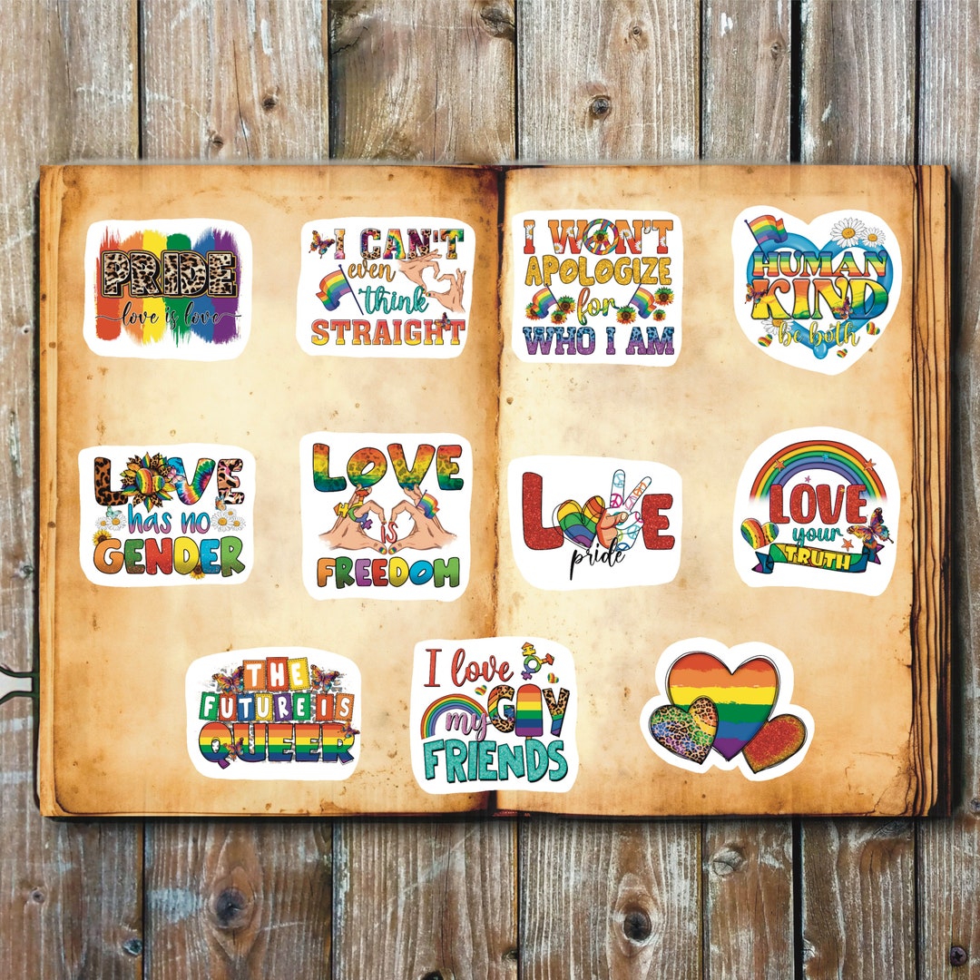 LGBTQ Sayings Sticker, Set of 22 Stickers, Journal Sticker, Die Cut ...