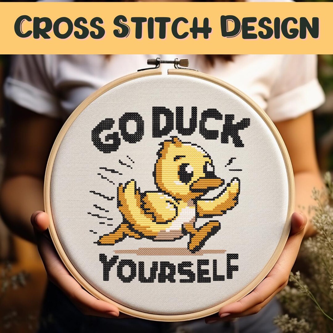 Go Duck Yourself Stitch Pattern PDF - Digital Download - Funny Cross ...