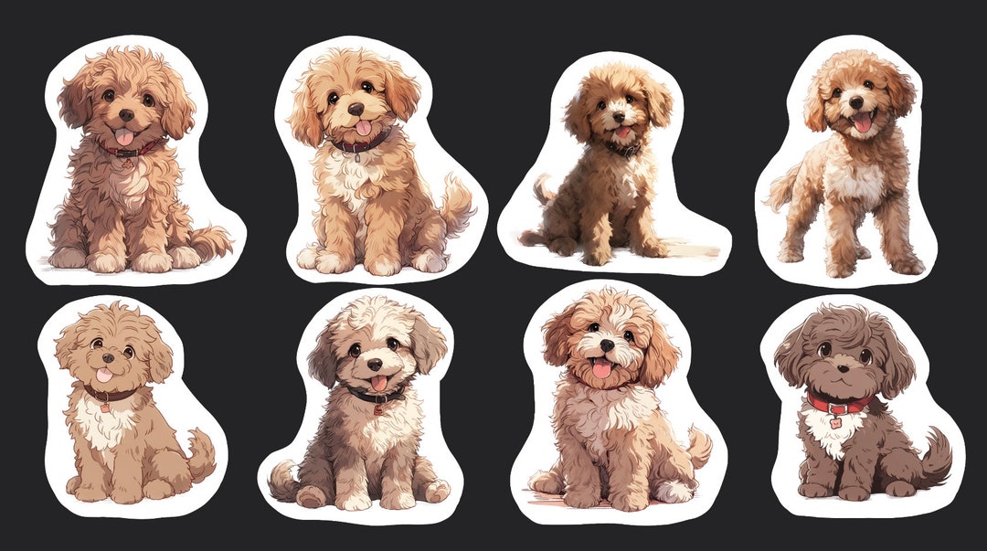 Anime Labradoodle Dog Stickers Set of 24 Stickers Journal - Etsy