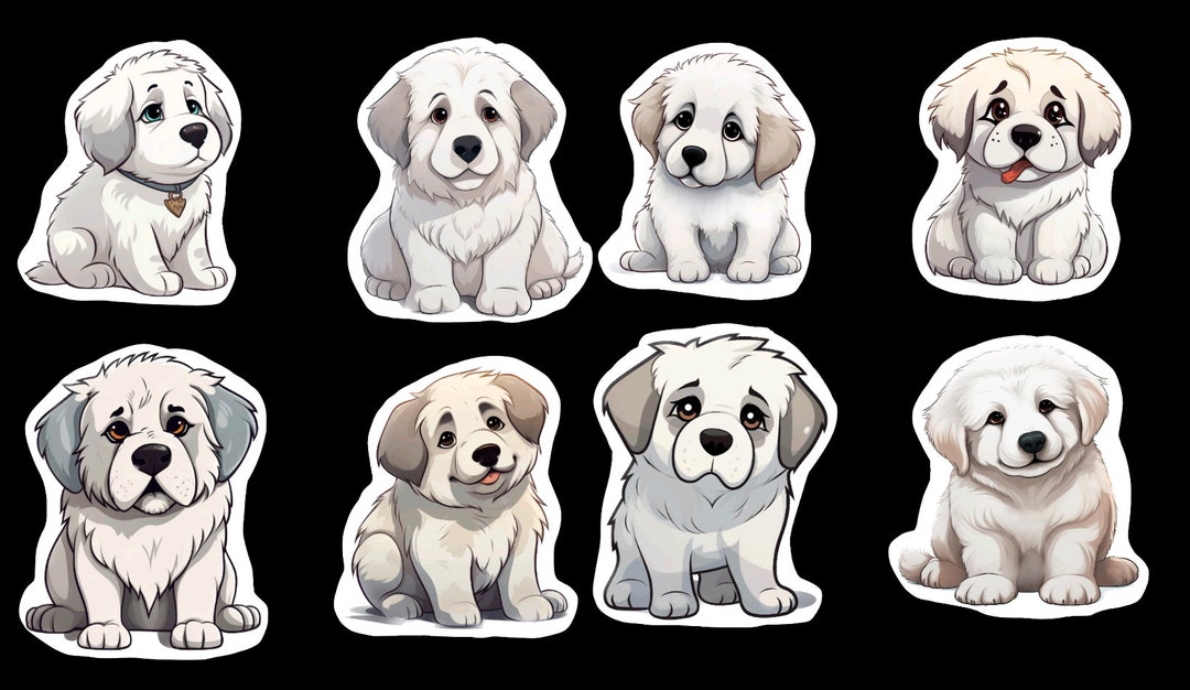 Kawaii Great Pyrenees Set of 24 Stickers Sticker Journal - Etsy