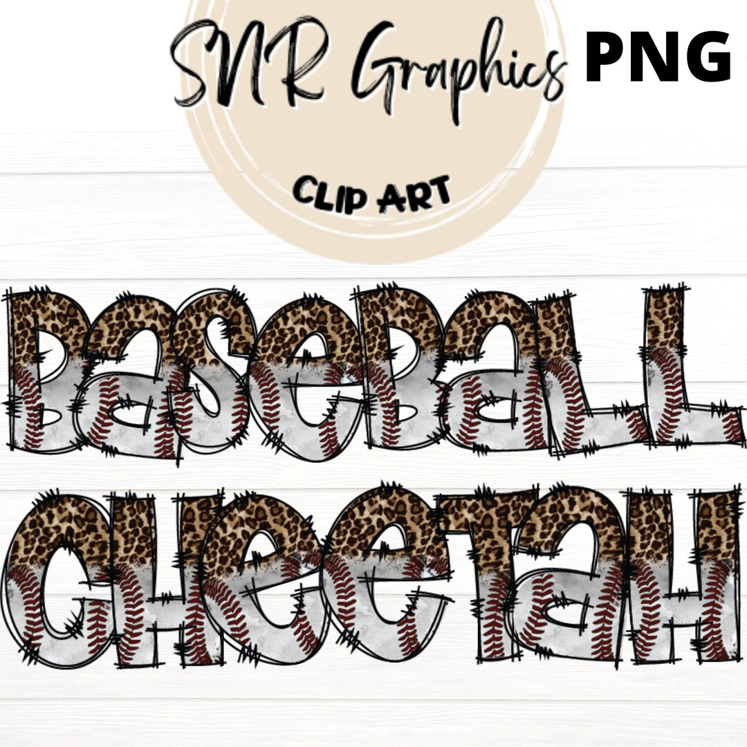 Cheetah Baseball Doodle Font, Clipart Alphabet (PNG Digital Download ...