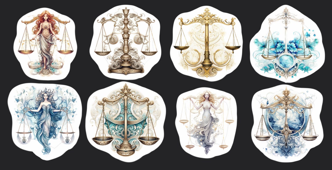 Libra Stickers, Set 24 Stickers, Journal Sticker, Die Cut Stickers ...