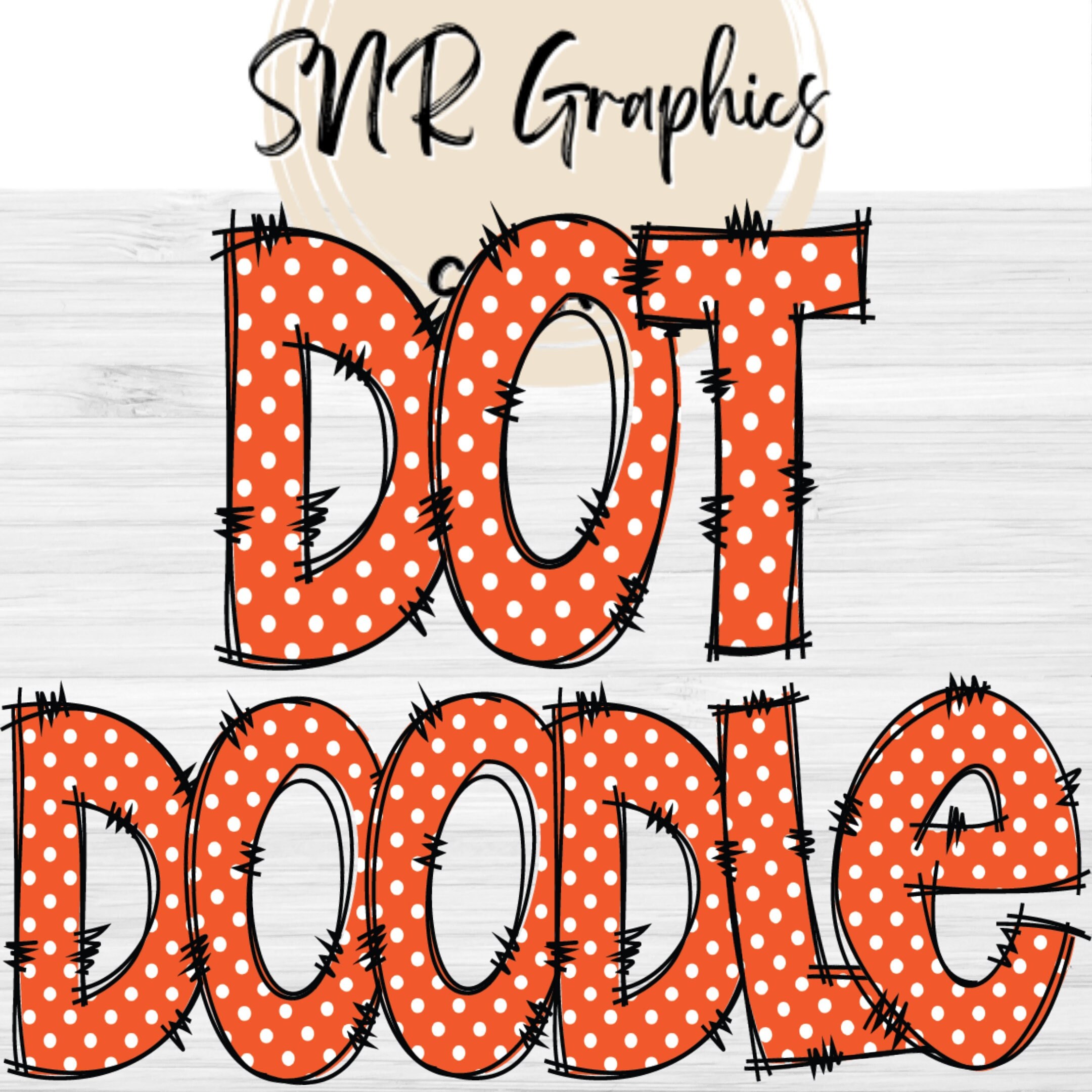 Orange Polka Dot Doodle Letters PNG With Doodle Outline Swiss - Etsy