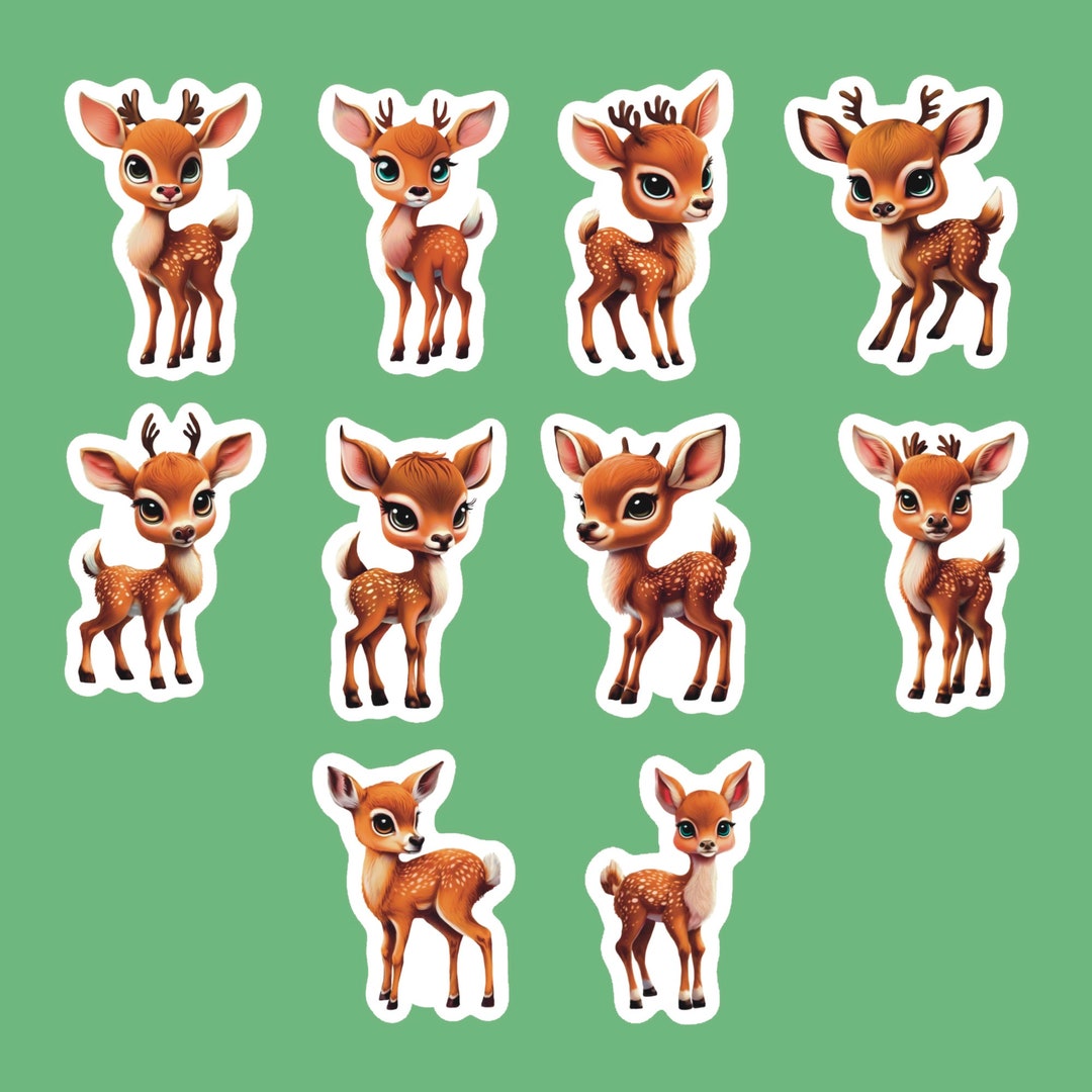 Deer Stickers, Set of 20 Stickers, Fawn Stickers, Baby Deer Stickers ...