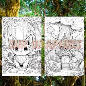 Enchanted Forest Coloring Pages: Magical Forest Adult Coloring Book, 20 ...