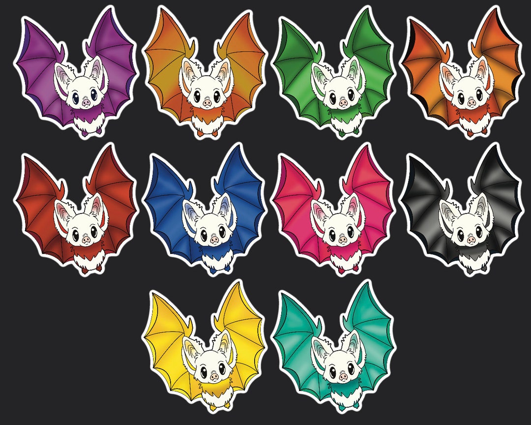 Bat Stickers, Set of 20 Stickers, Journal Sticker, Die Cut Sticker ...