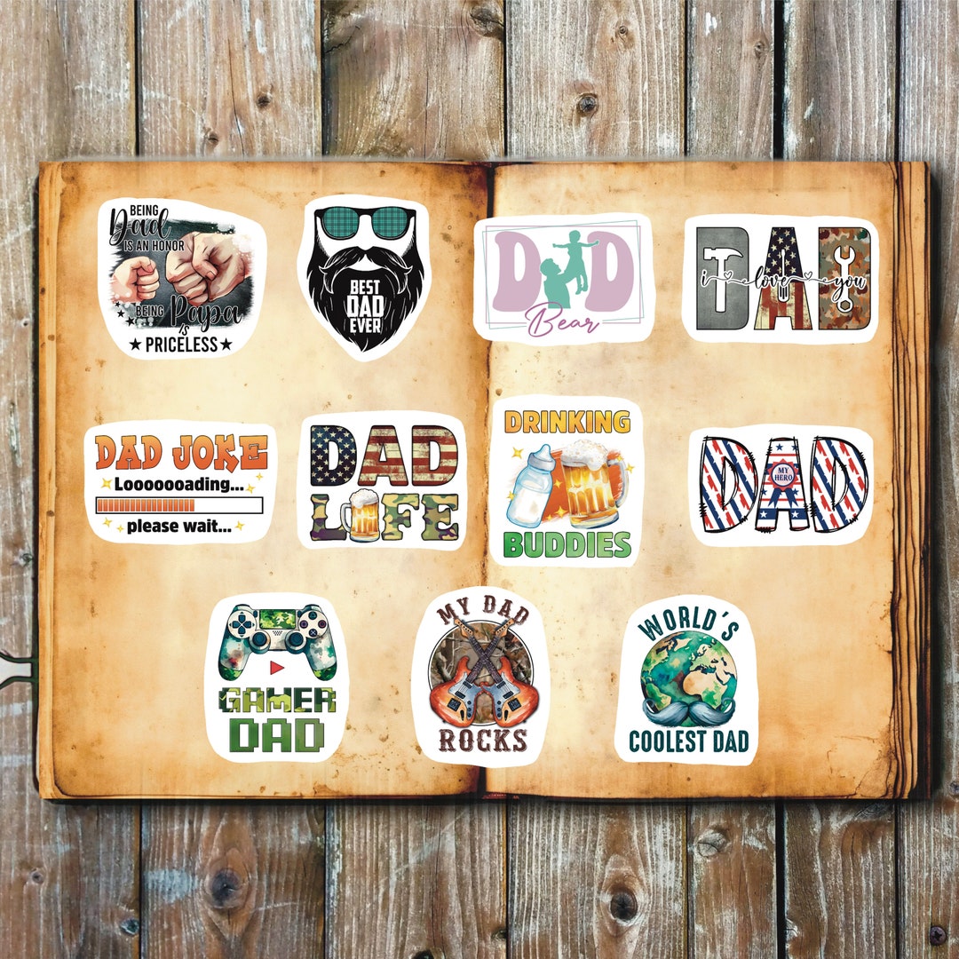 Dad Sayings Stickers, Set 22 Stickers, Journal Sticker, Die Cut ...