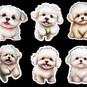 Maltese, Set of 24 Stickers, Sticker, Journal Sticker, Scrapbook ...