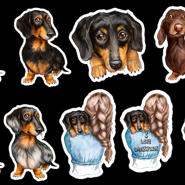 Weiner Dog Stickers - Etsy