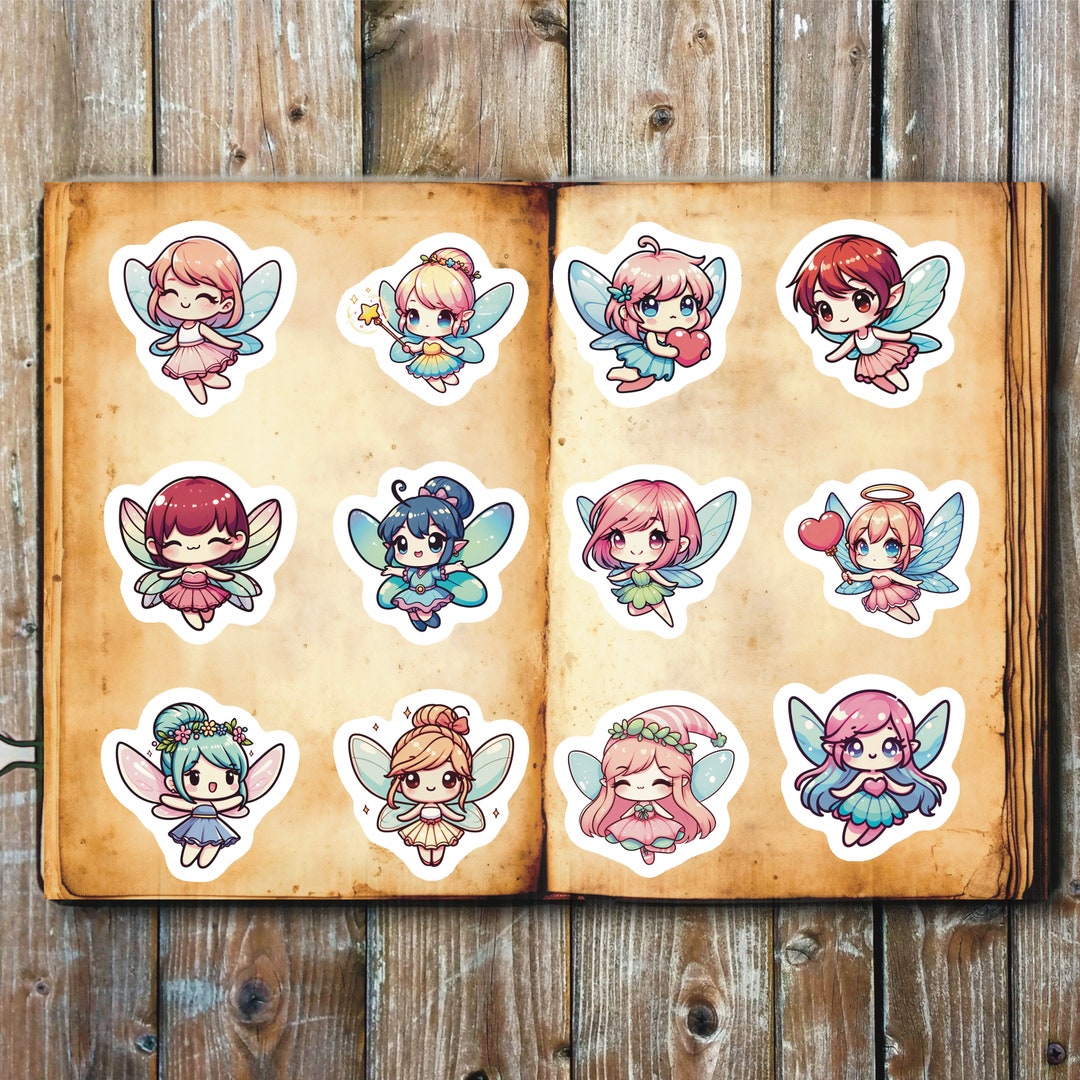 Anime Fairy Stickers, Set of 24 Stickers, Fairy Sticker, Anime Stickers ...