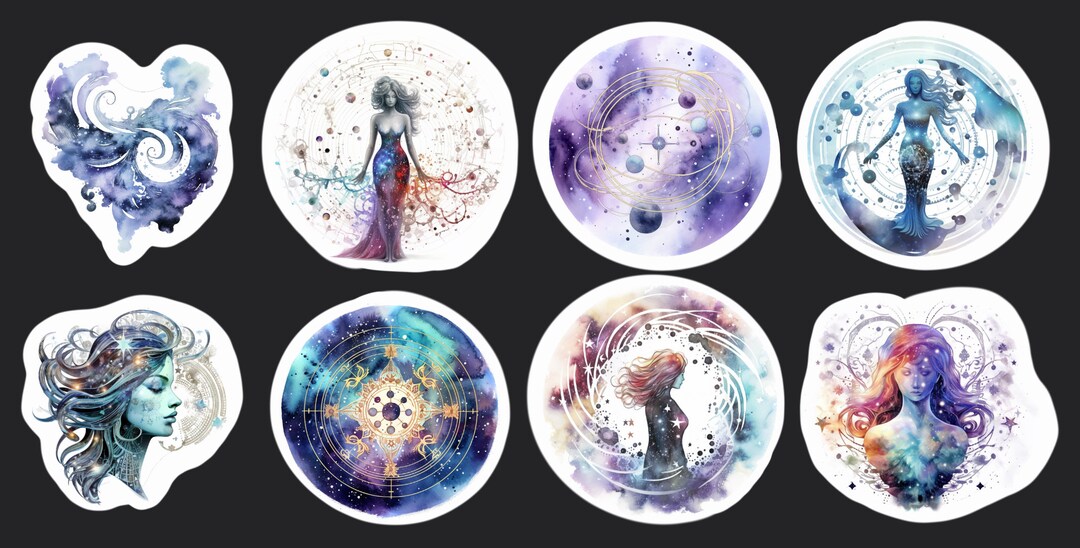 Aquarius Stickers, Set of 24 Stickers, Journal Sticker, Die Cut ...