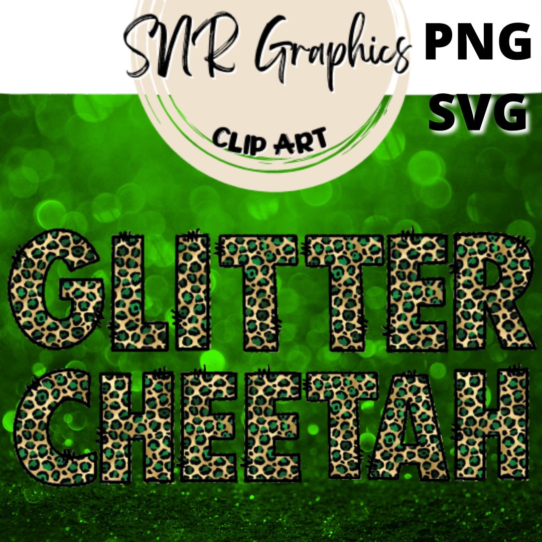 Green Glitter Cheetah Print Doodle Font, SVG Alphabet (digital Download ...