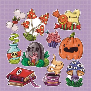 Spooky Weirdcore Set of 20 Stickers, Sticker, Journal Sticker, Die Cut ...