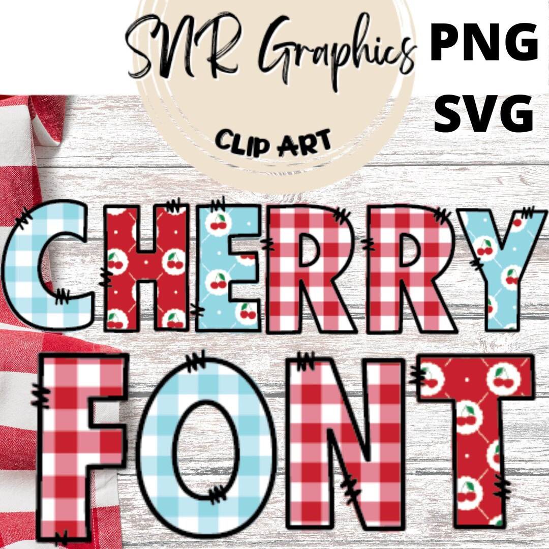 Cherry Doodle Letters PNG With Doodle Outline, Picnic Font SVG, Clipart ...