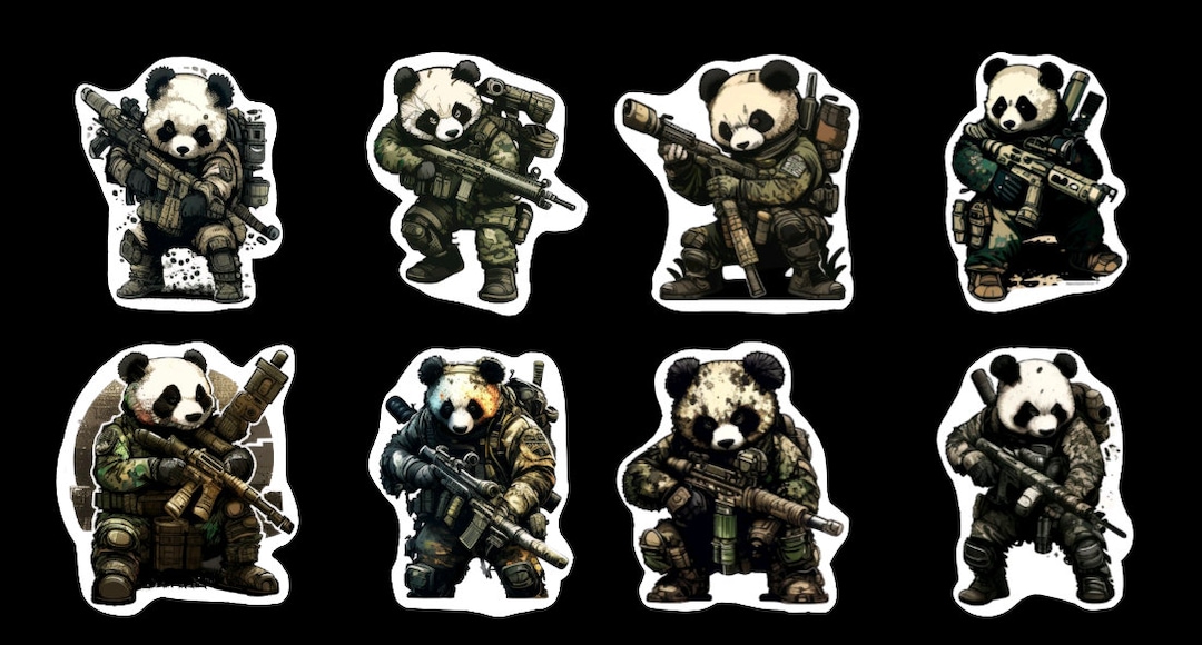 Panda Bear Stickers, Set of 24 Stickers, Sticker, Journal Sticker, Die ...