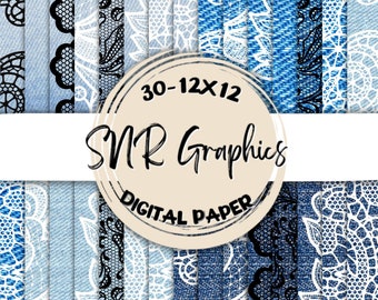 Denim and White Lace - Etsy