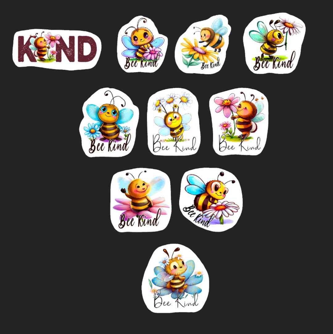 Bee Kind Bee Sayings, Set of 20 Stickers, Journal Sticker, Die Cut ...