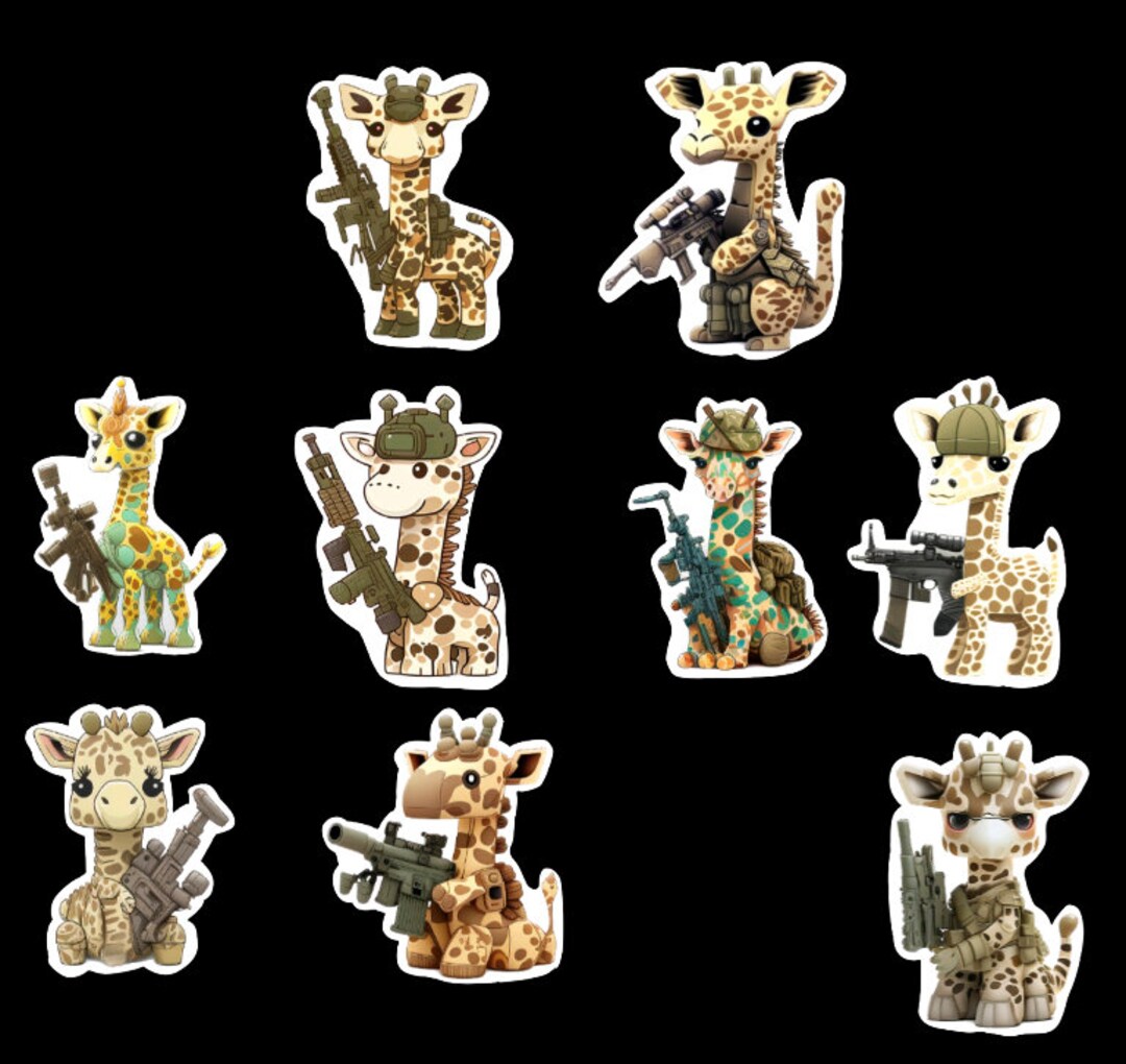 Giraffe Stickers, Set of 27 Stickers, Sticker, Journal Sticker, Die Cut ...
