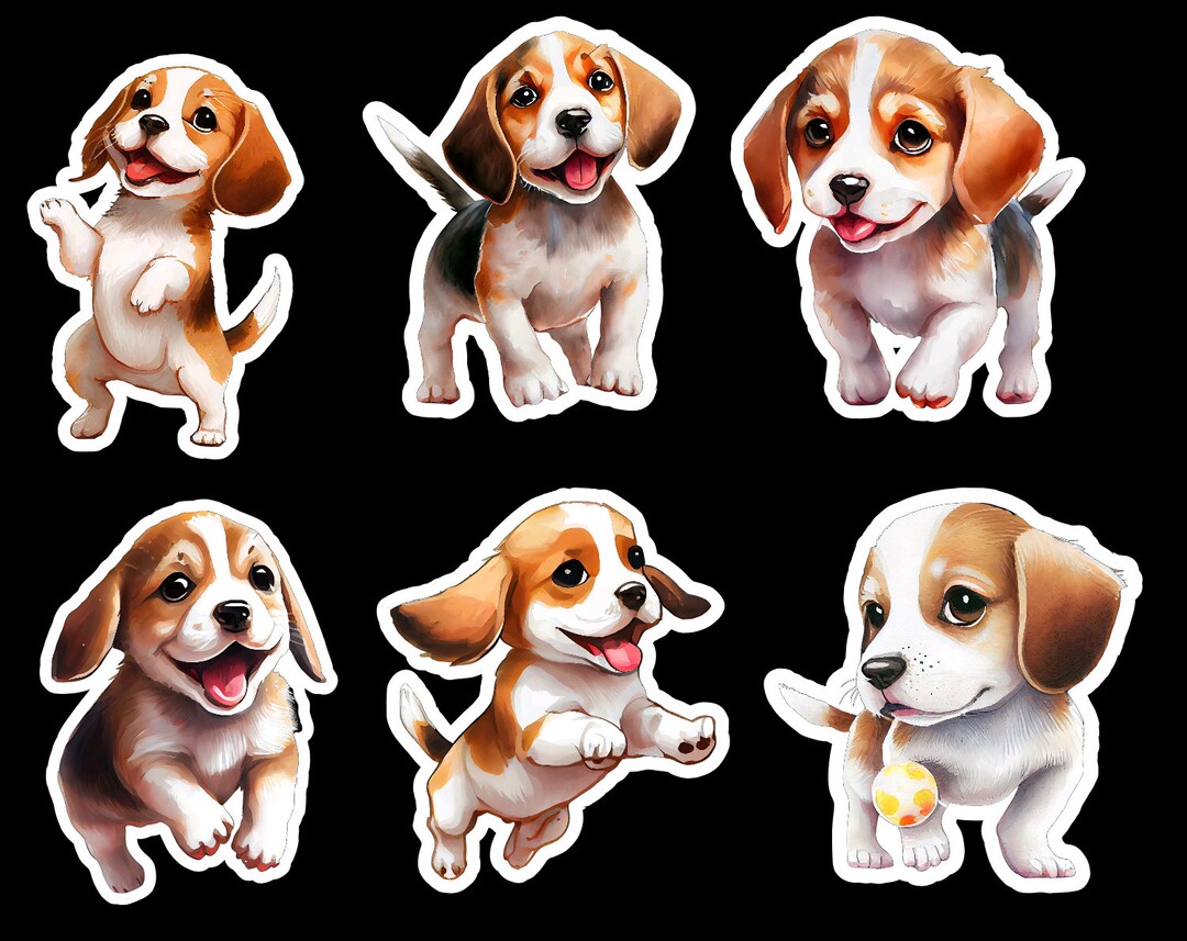 Beagle, Set of 24 Stickers, Sticker, Journal Sticker, Scrapbook ...