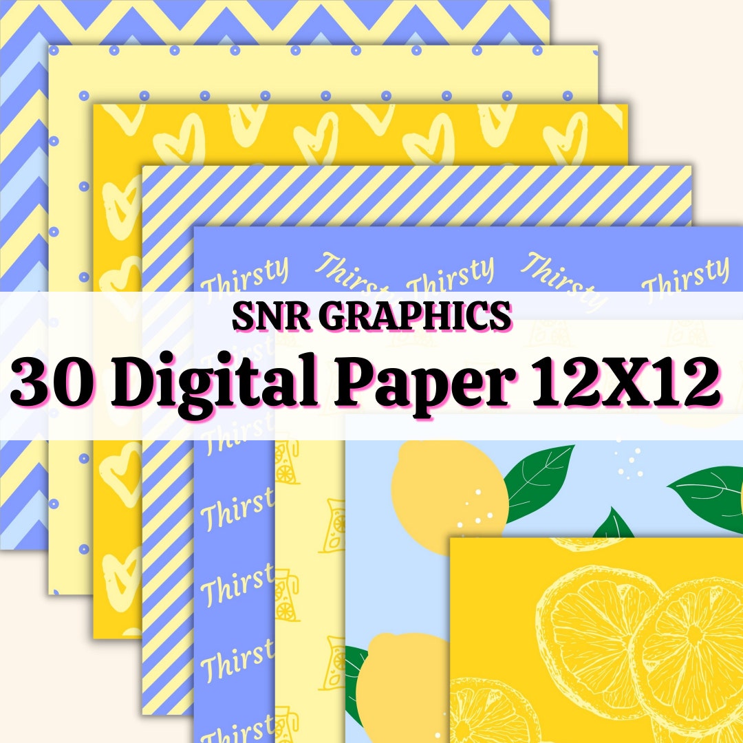 Lemonade Digital Paper Bundle 12X12, Scrapbook Paper, Wallpaper ...