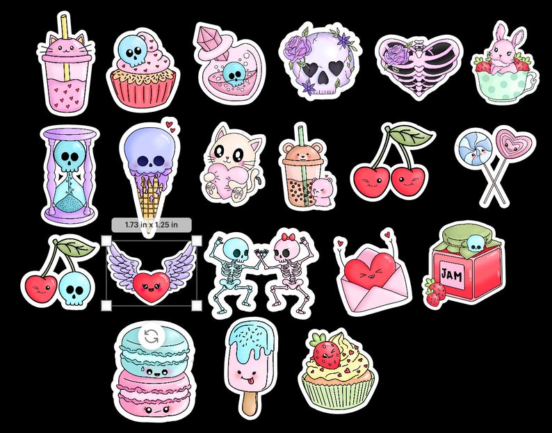 Kawaii Chibi Valentine Stickers Set of 40 Stickers - Etsy
