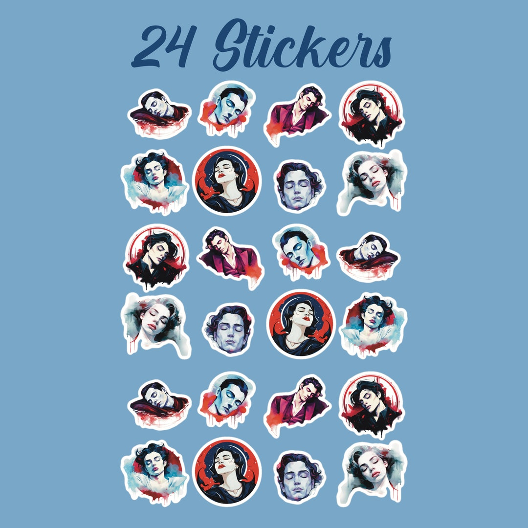 Vampire Stickers, Set of 24 Stickers, Sleeping Sticker, Sleeping ...