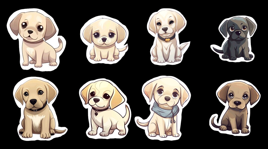 Kawaii Labrador Set of 24 Stickers Waterproof Sticker - Etsy
