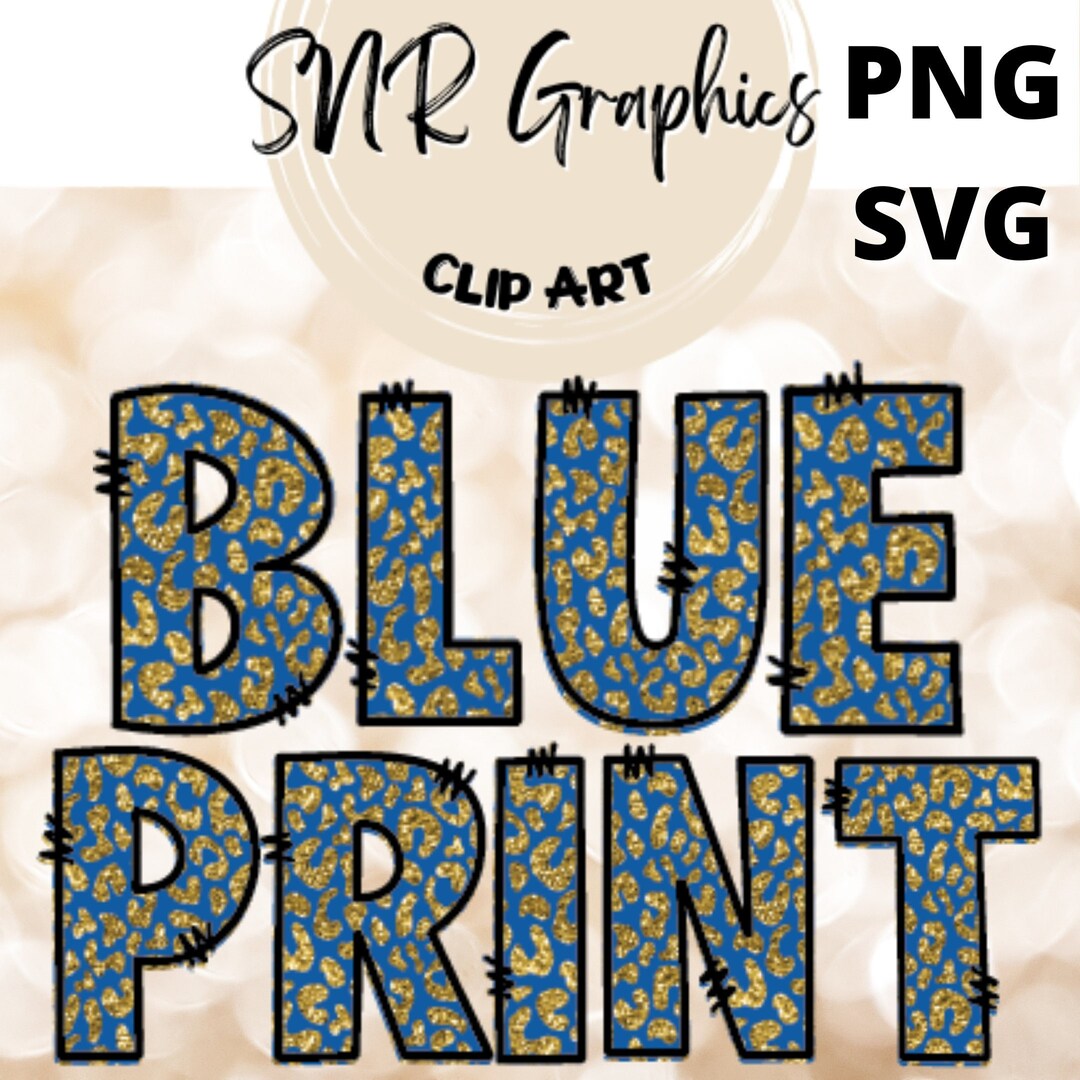 Blue Cheetah Print Doodle Letters PNG With Doodle Outline, Leopard Font ...