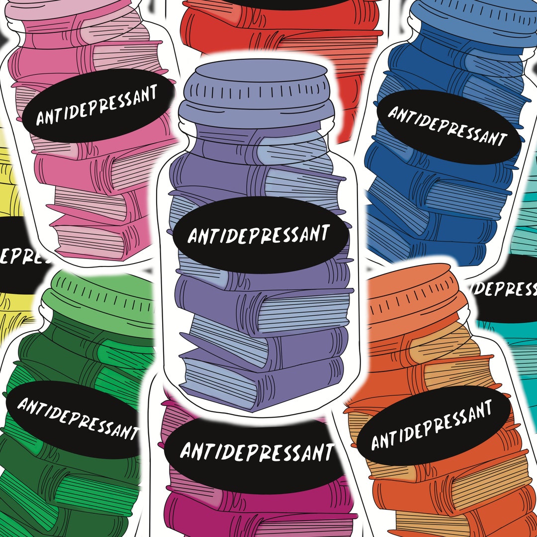 Antidepressant Book Stickers, Set of 20 Stickers, Journal Stickers, Die ...