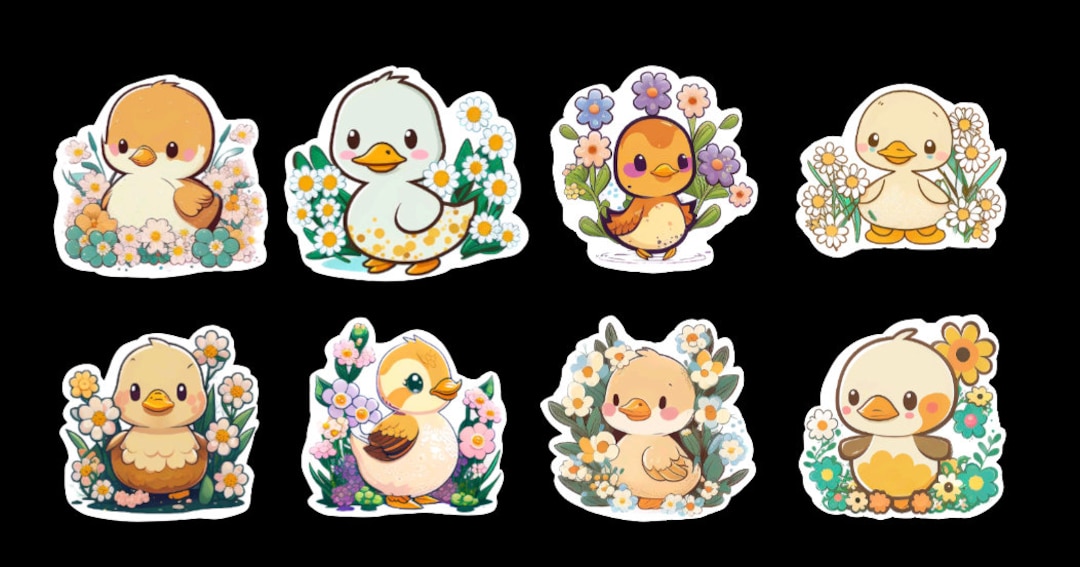 Ducklings, Set of 24 Sticker, Sticker, Journal Sticker, Die Cut ...
