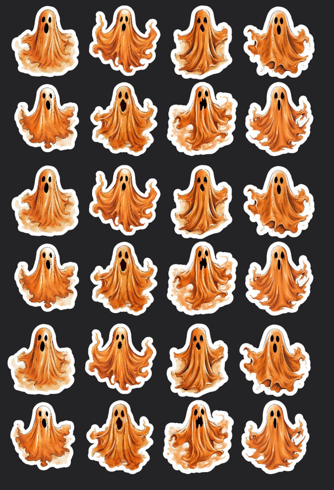 Ghost Stickers, Set of 24 Stickers, Journal Sticker, Hand Drawn ...