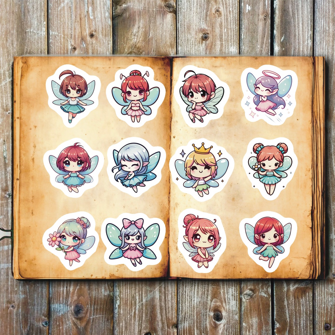 Anime Fairy Stickers, Set of 24 Stickers, Fairy Sticker, Anime Stickers ...
