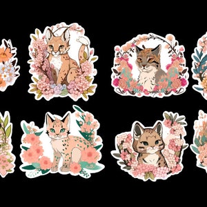 Lynx, Set of 24 Sticker, Sticker, Journal Sticker, Die Cut Stickers ...