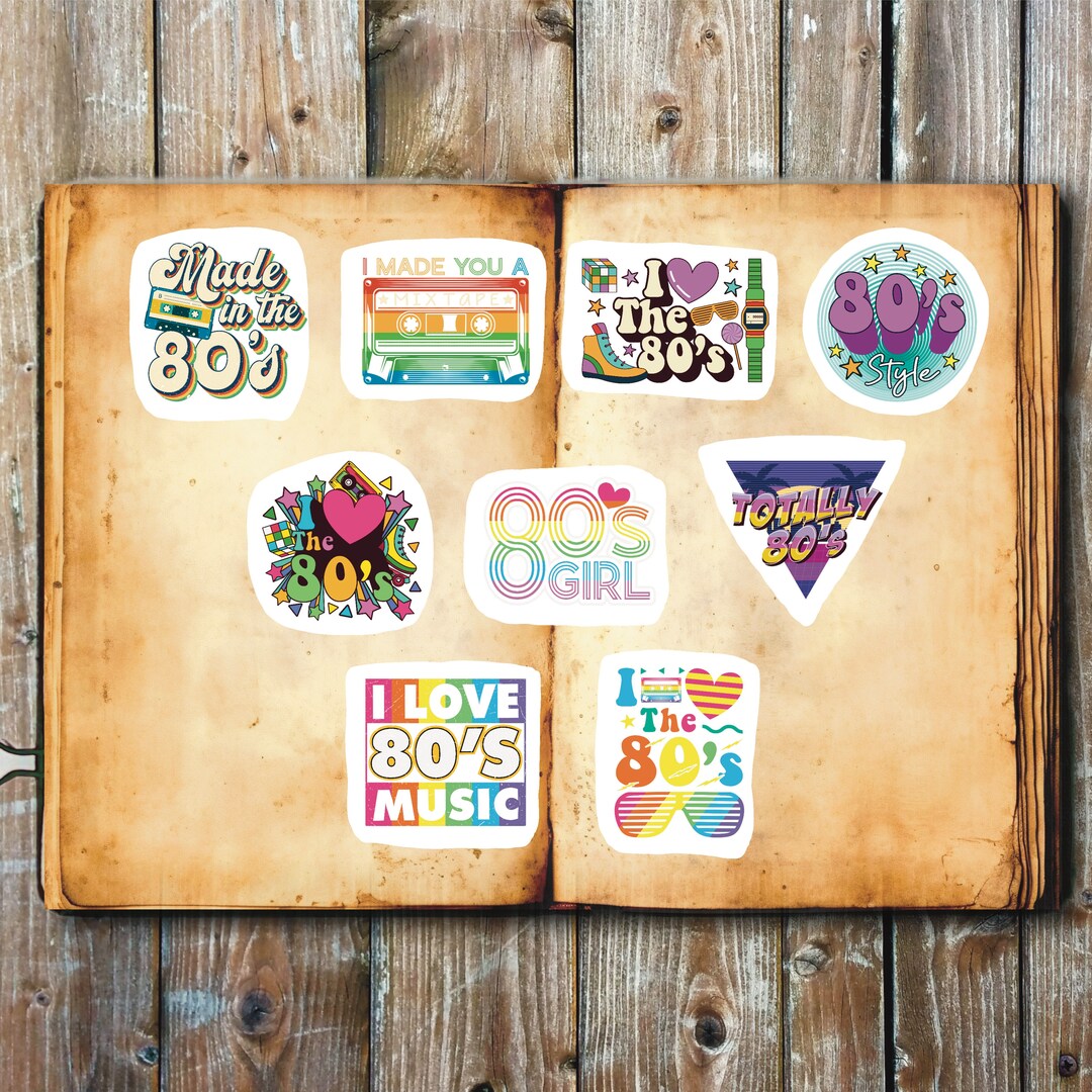 I Love the 80's Sayings, Set 18 Stickers, Journal Sticker, Die Cut ...