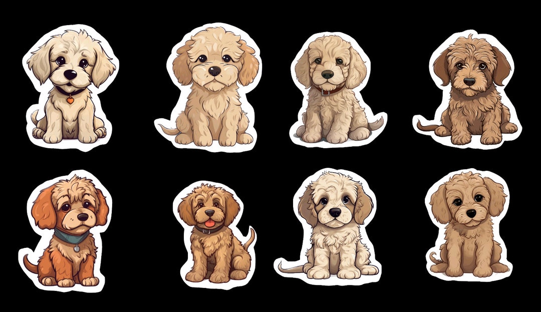 Kawaii Labradoodle Set of 24 Stickers, Sticker, Journal Sticker, Die ...