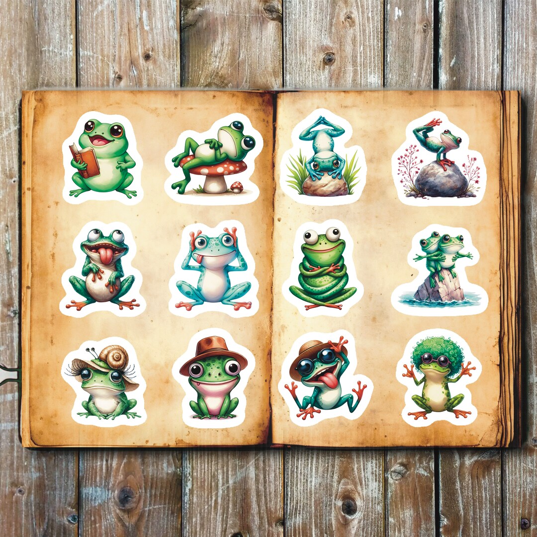 Weird Frog Stickers, Set of 24 Stickers, Amphibian Sticker, Frog ...