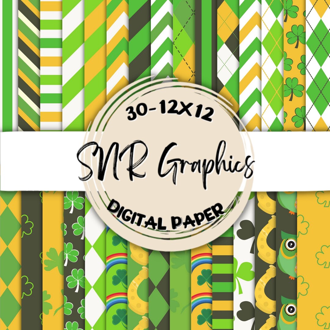 St. Patrick Digital Paper Bundle 12X12, Scrapbook Paper, Wallpaper ...