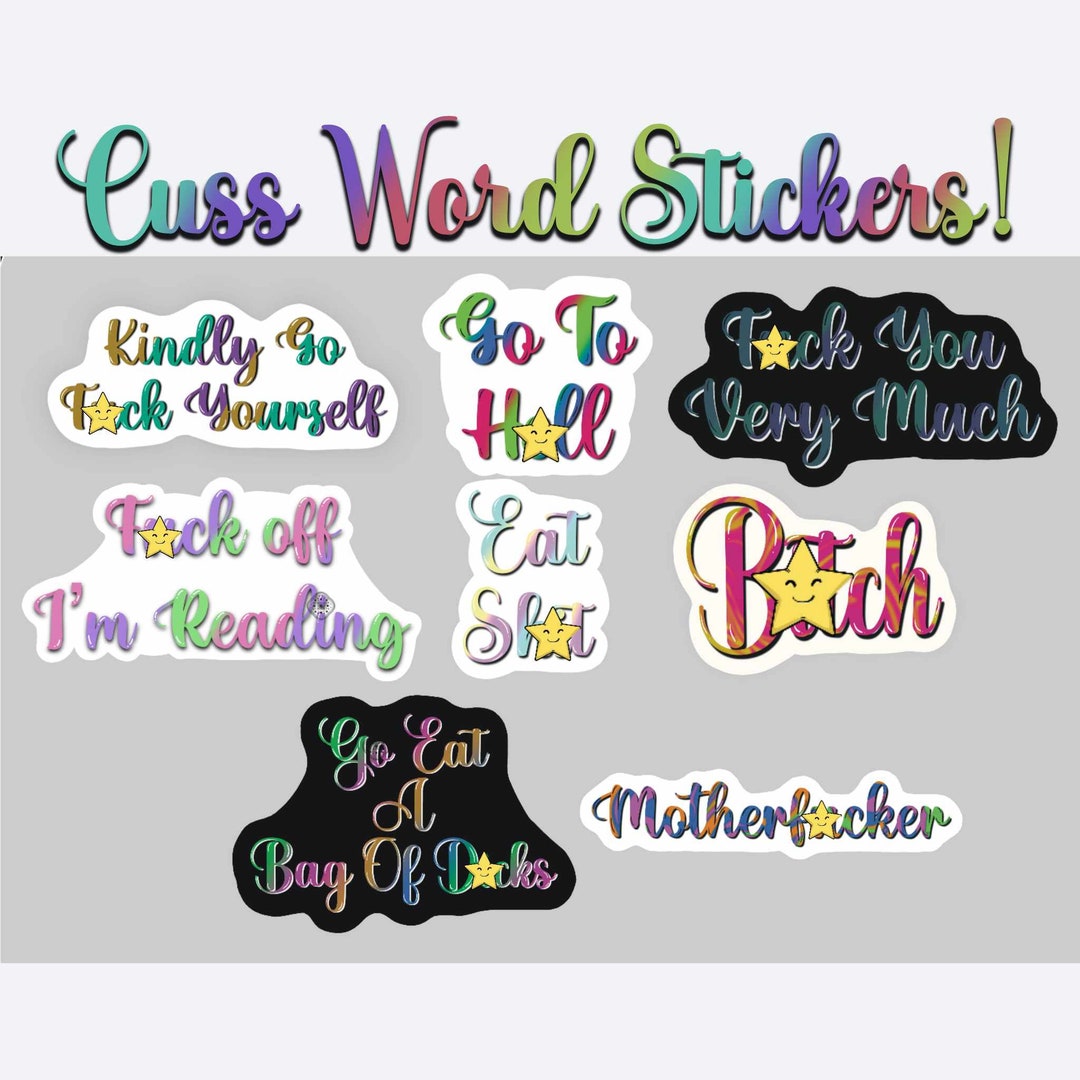 Cuss Word Stickers, Set of 24 Stickers, Sticker, Laptop Sticker ...