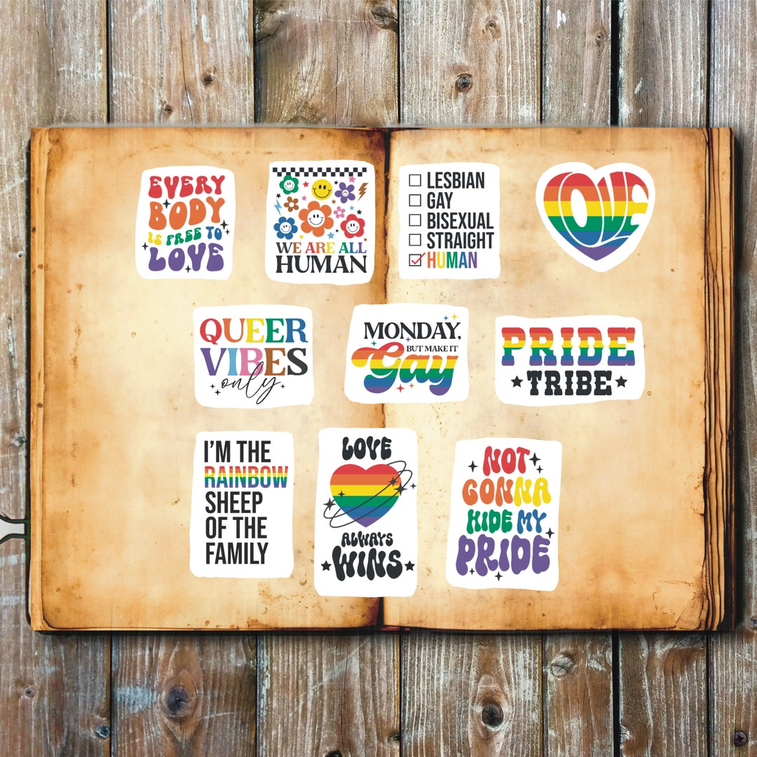 Gay Pride Saying Stickers, Set 20 Stickers, Journal Sticker, Die Cut ...