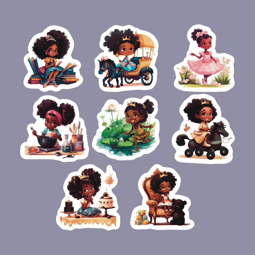 Black Girl Stickers, Set of 24 Stickers, Melanin Stickers, African ...