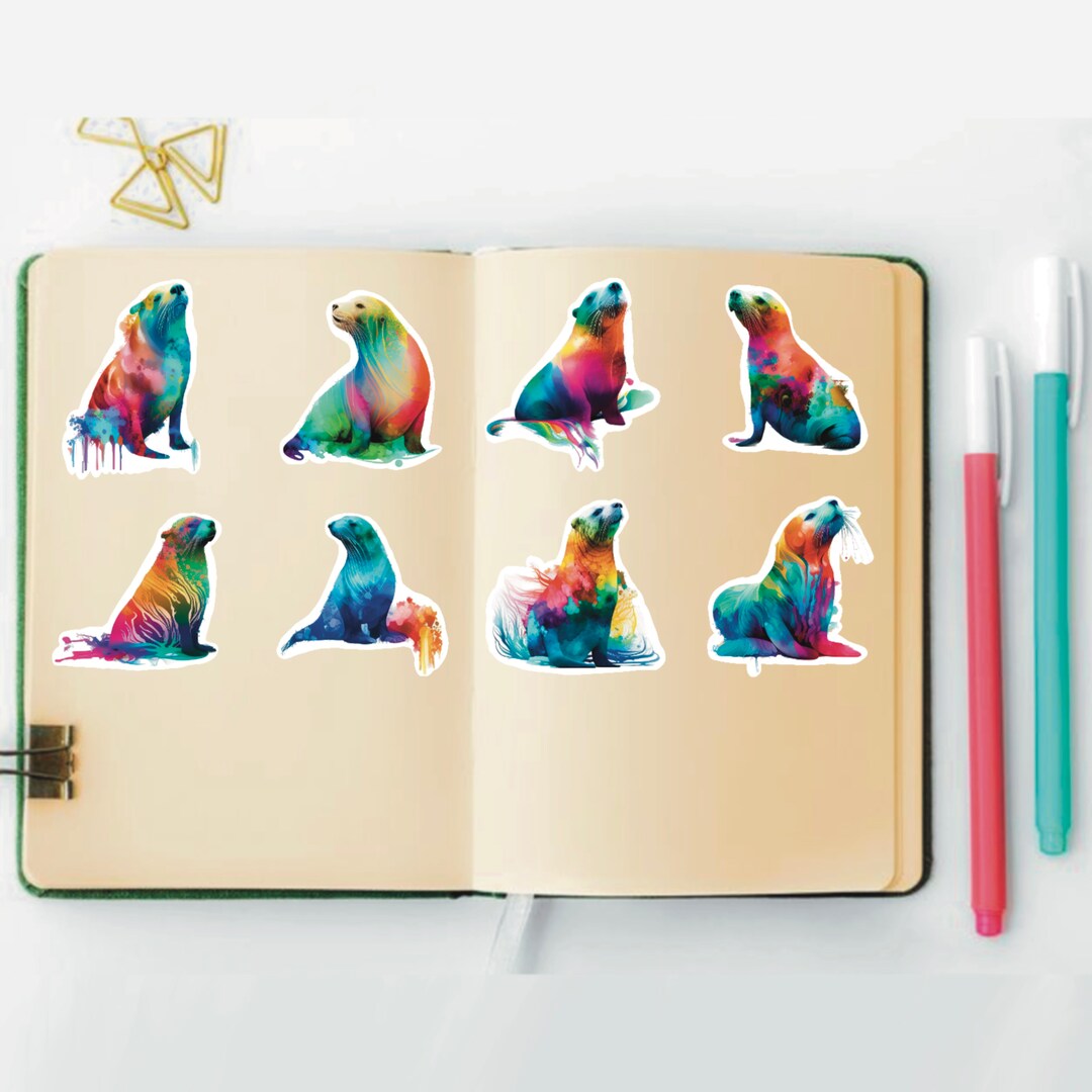 Sea Lion Tie Dye, Set of 24 Stickers, Sticker, Die Cut Sticker ...