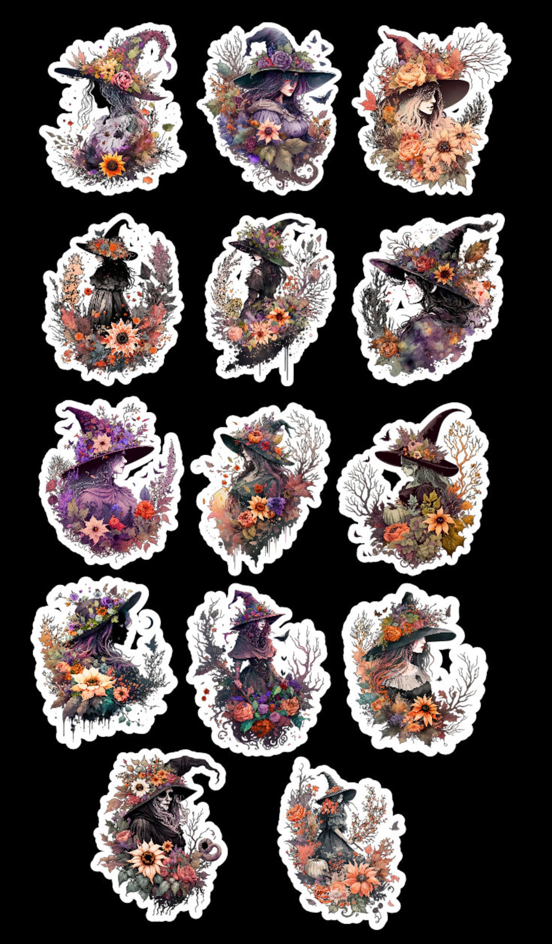 Boho Witch, Set of 28 Stickers, Sticker, Journal Sticker, Die Cut ...