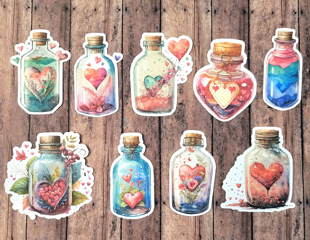Potion Bottle, Set of 27 Stickers, Sticker, Journal Sticker, Die Cut ...