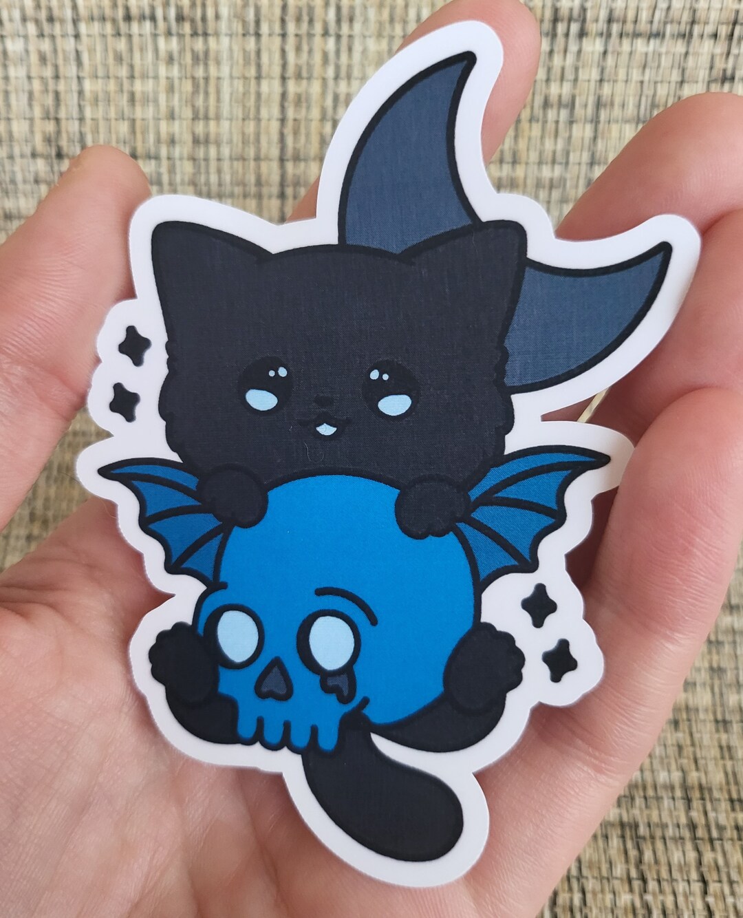 Bat Kitty Sticker, Sticker, Laptop Sticker, Journal Sticker, Die Cut ...